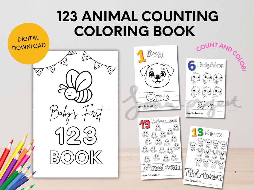 123 Animal Counting Book for Toddlers – Printable Numbers Activity Book ...