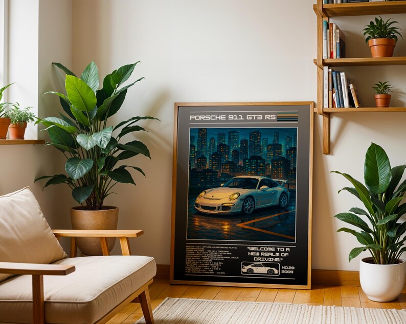 Porsche 911 GT3 RS Poster | Pixel Art German Sports Car Print - Etsy