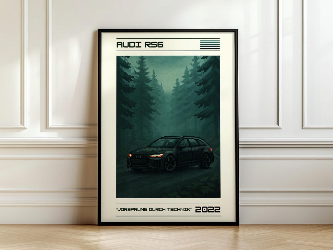 Audi RS6 Pixel Art Poster: Retro 90s Sports Car Print - Etsy