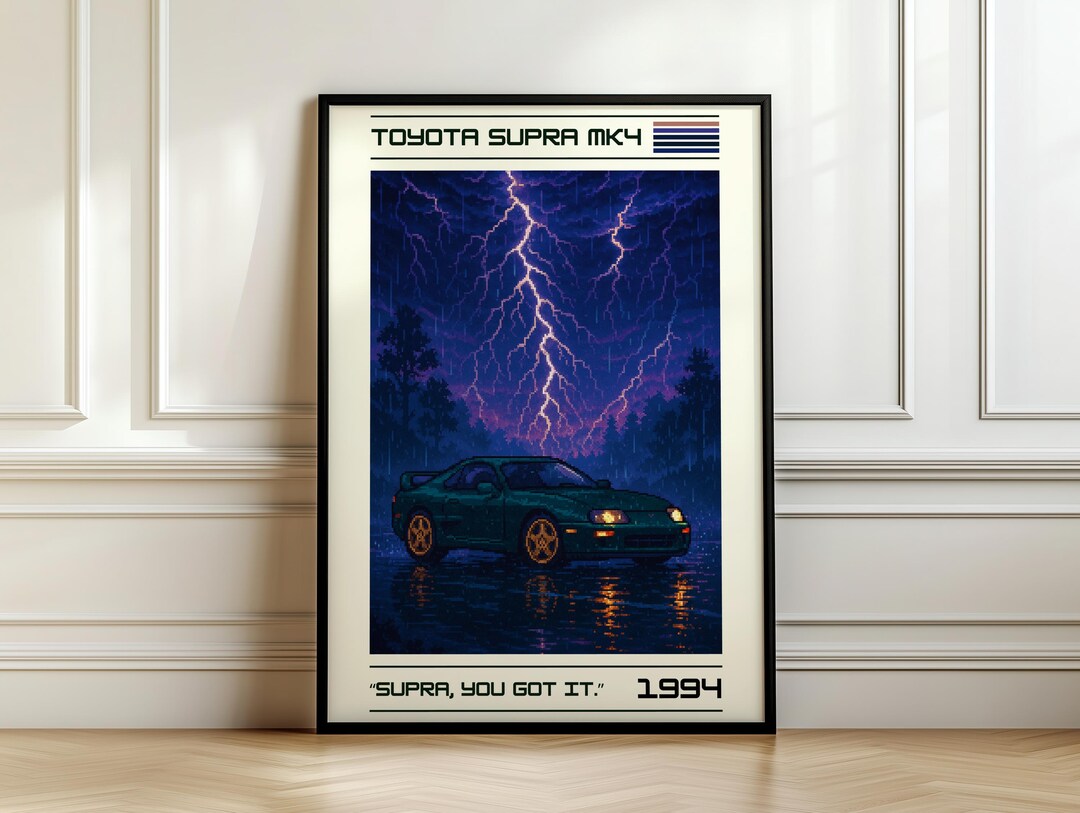 Toyota Supra MK4 Pixel Art Print | 90s JDM Car Poster - Etsy