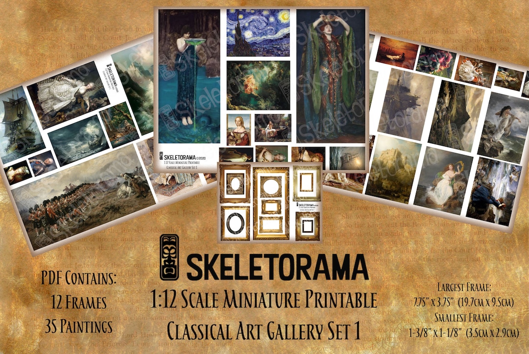 Digital Download - Classical Art Gallery - 1:12 Scale Printable Frames ...