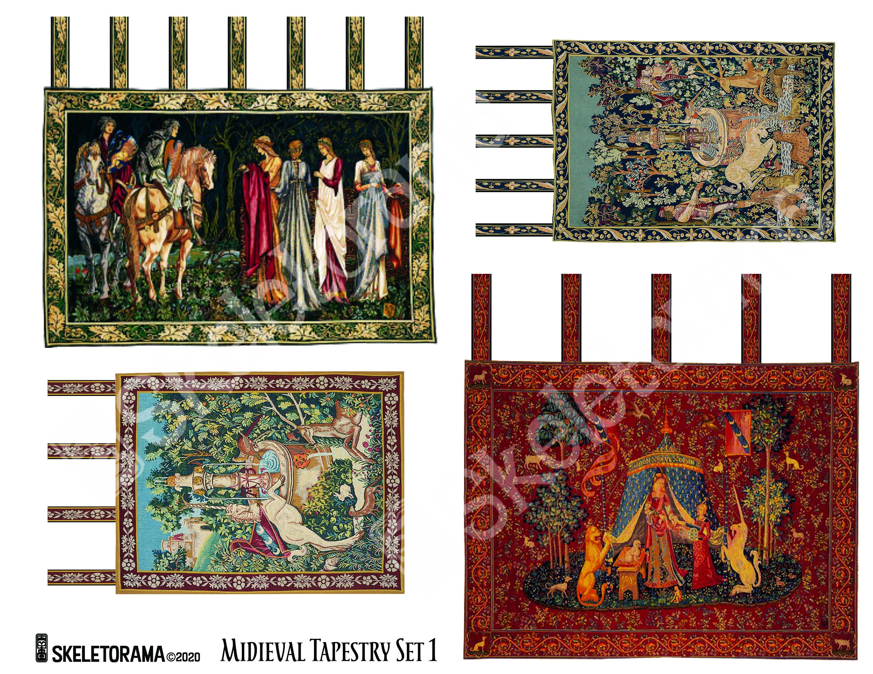 Digital Download Midieval Tapestry Set 1 1:12 Scale Printable ...