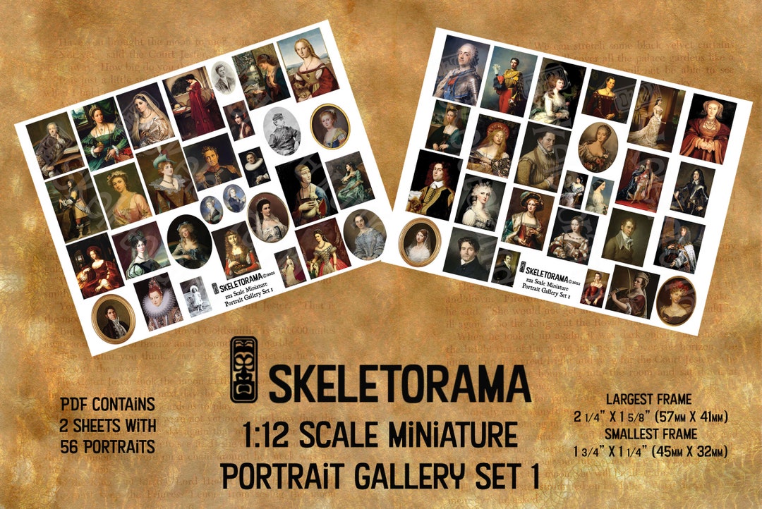 Digital Download - Portrait Gallery Set 1 - 1:12 Scale Printable ...