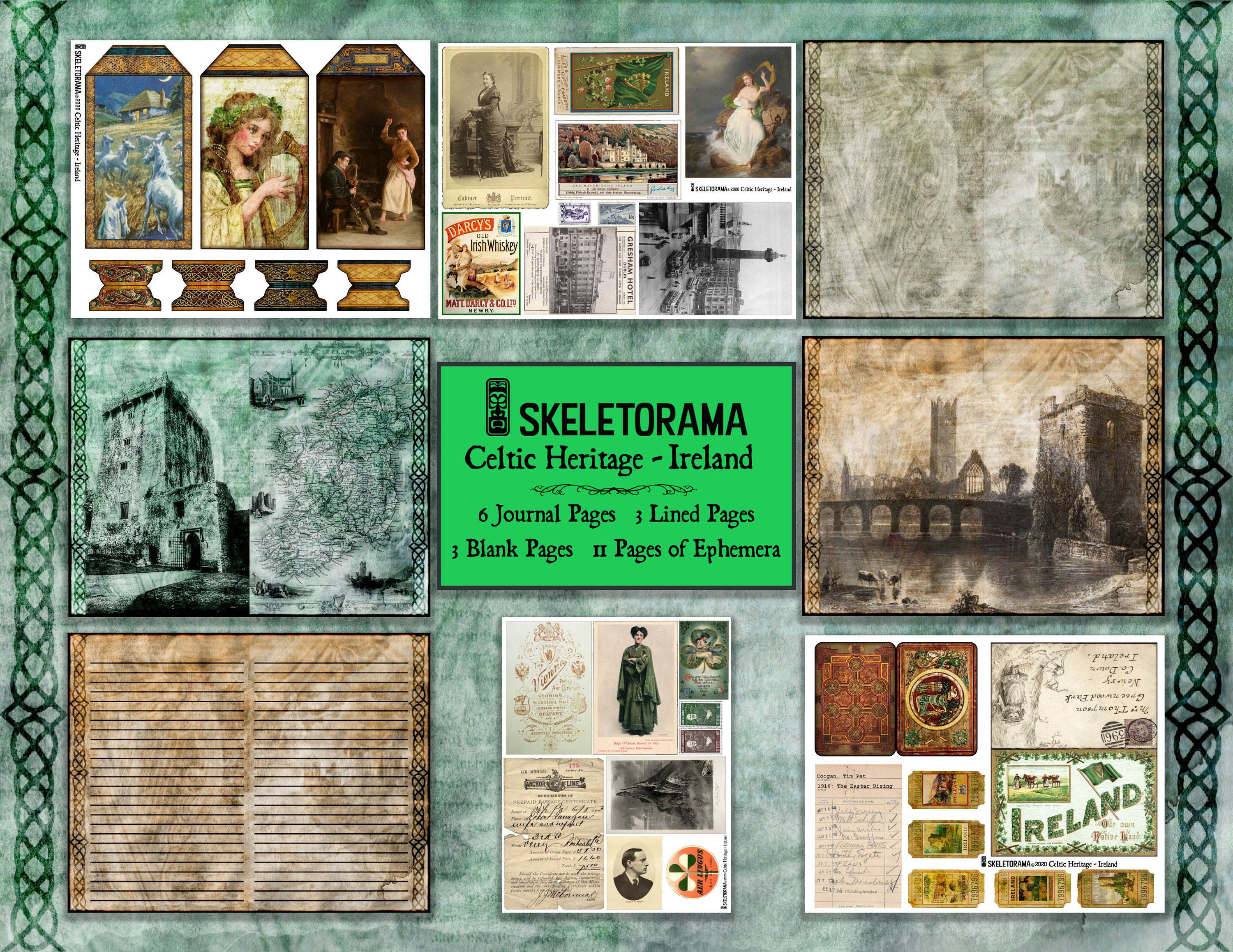 Celtic Heritage - Ireland Digital Junk Journal Kit - Etsy