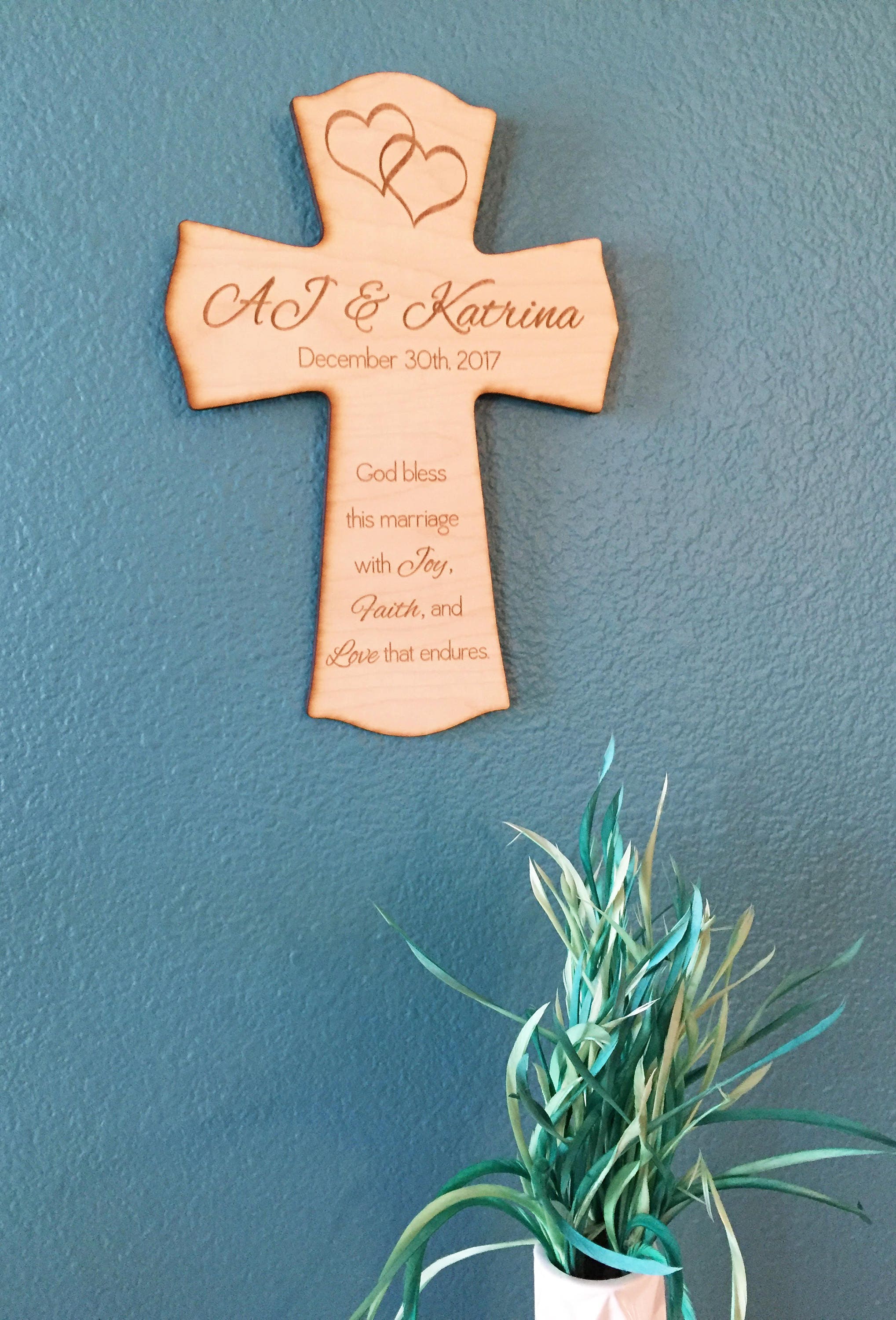 Personalized Wedding Cross Religious Cross Newlywed Gift | Etsy