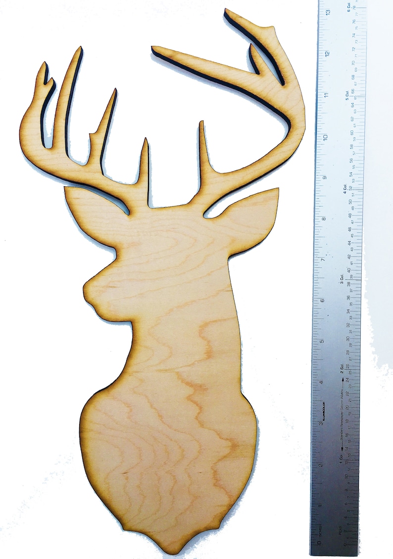 Unfinished Buck Wood Cutout Deer Head Cutout Stag Deer - Etsy