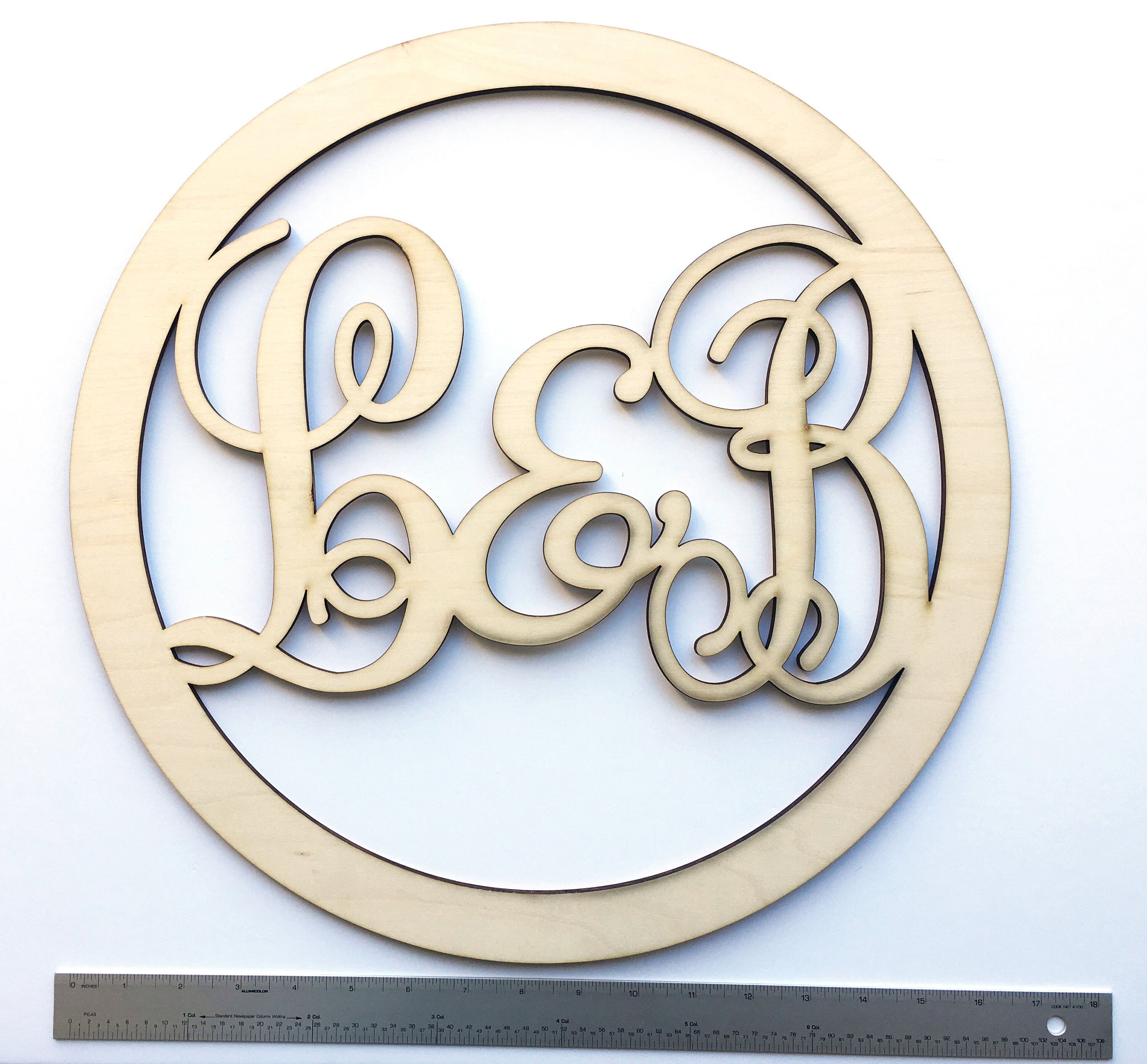 Monogram 16.5 In. Initials Wood Circle Door Sign Front Door | Etsy