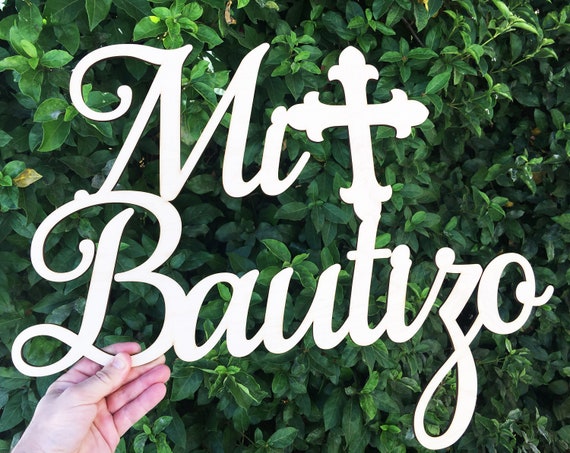 Mi Bautizo With Cross Wooden Wall Sign Event Wall Decor | Etsy