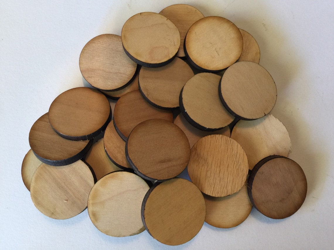 Unfinished Wooden Discs 1 1/4" Set of 25 DIY Wood Disc Wood Ornament ...