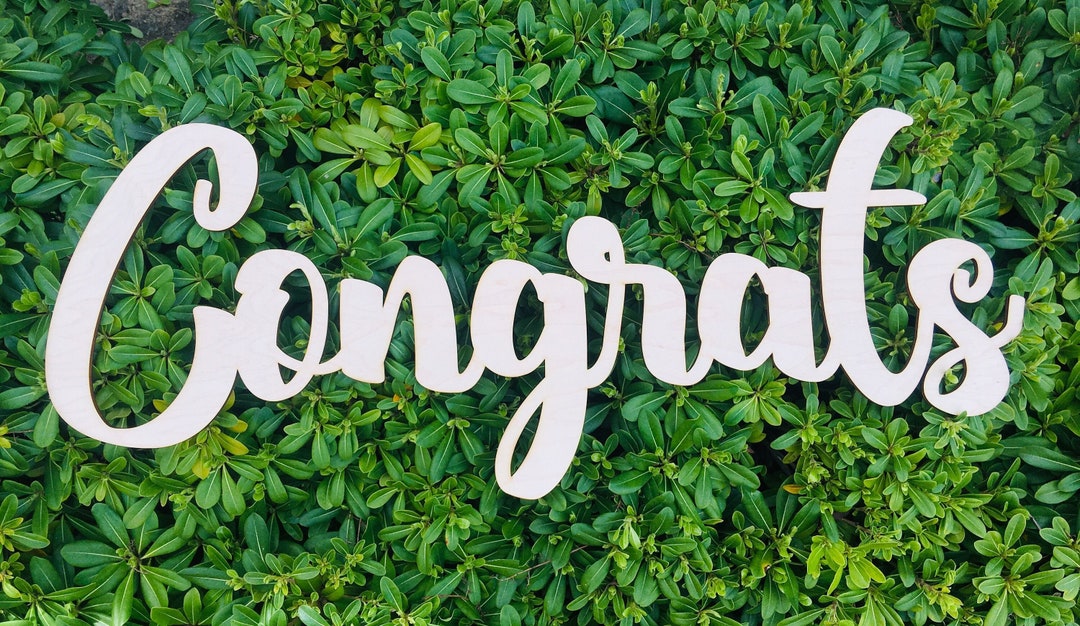 Congrats Wooden Name Sign, Event Wall Decor, Backdrop Decoration ...