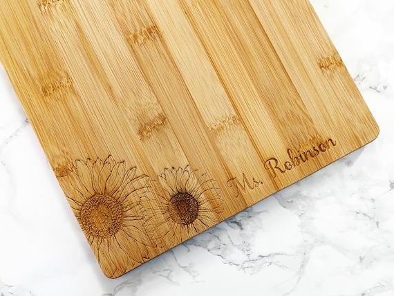 Personalized Sunflowers Cutting Board Housewarming Gift | Etsy