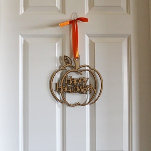 Happy Halloween Pumpkin Door Sign Halloween Holiday Sign - Etsy