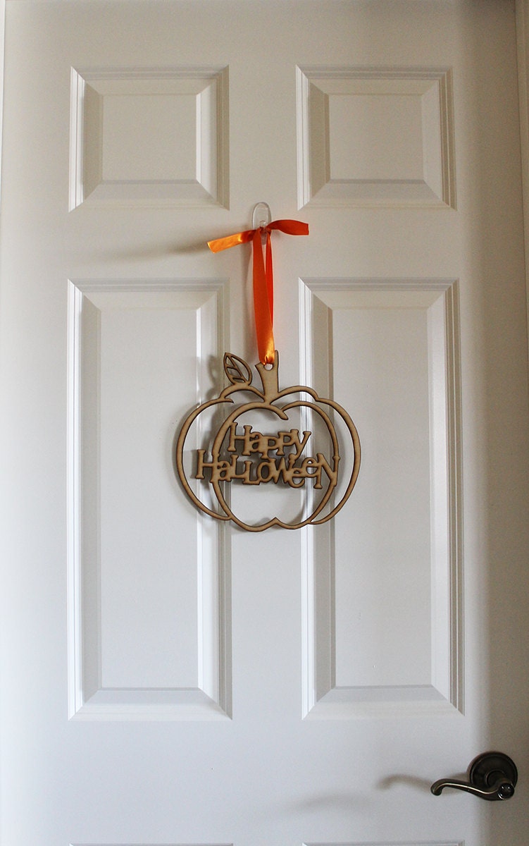 Happy Halloween Pumpkin Door Sign Halloween Holiday sign | Etsy