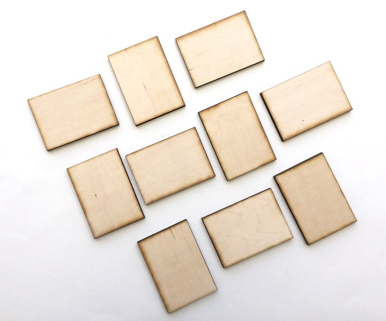 Unfinished Wood Rectangles 2.5"x 3.5" Inch Set of 10, Wood Rectangles ...