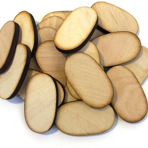 Unfinished Craft Oval, Wood Circle Discs 2x1 Set of 50 Laser Cut Wood ...