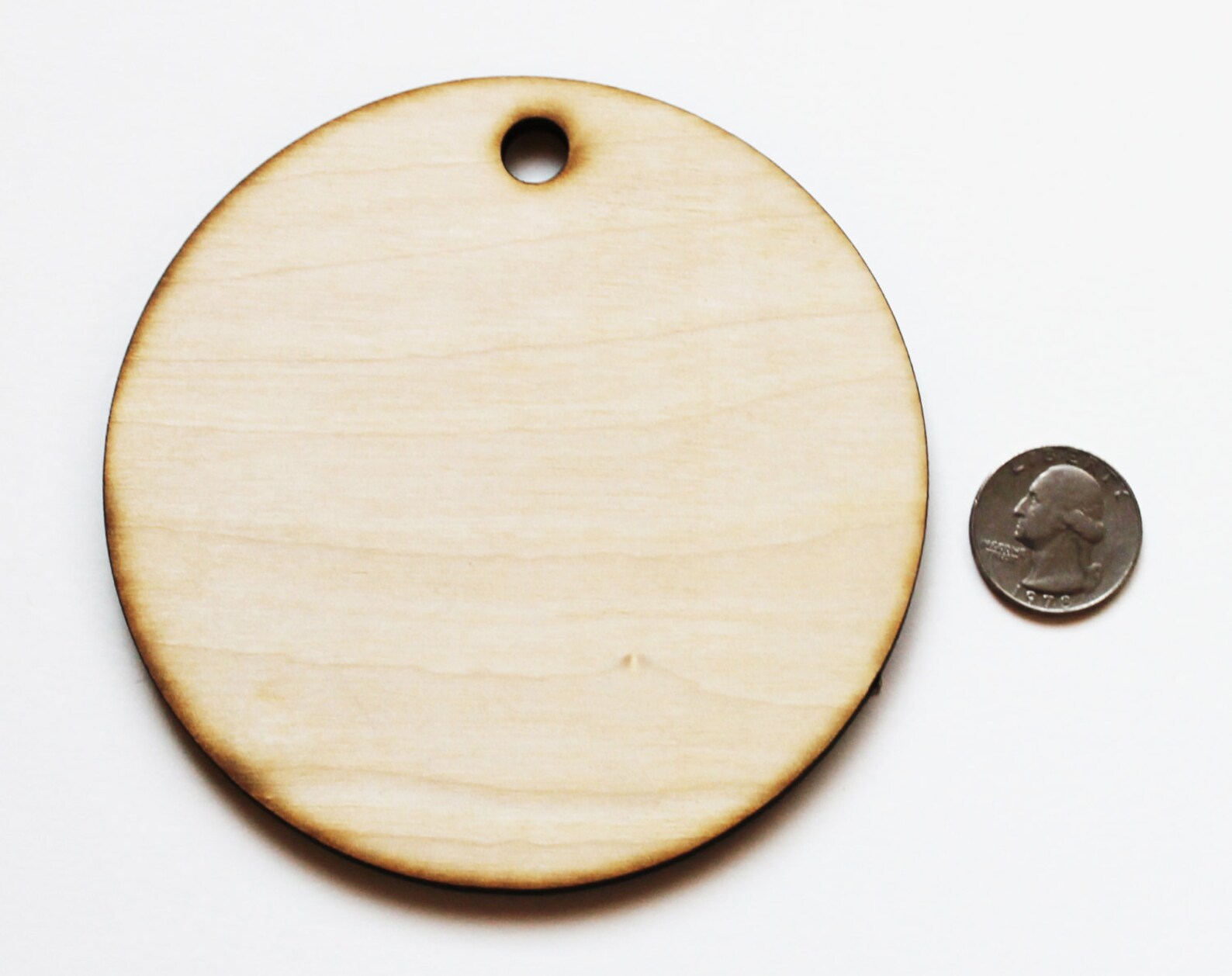 Unfinished Wooden Circles With Hole 4 1/2" Set of 10, Wood Discs ...