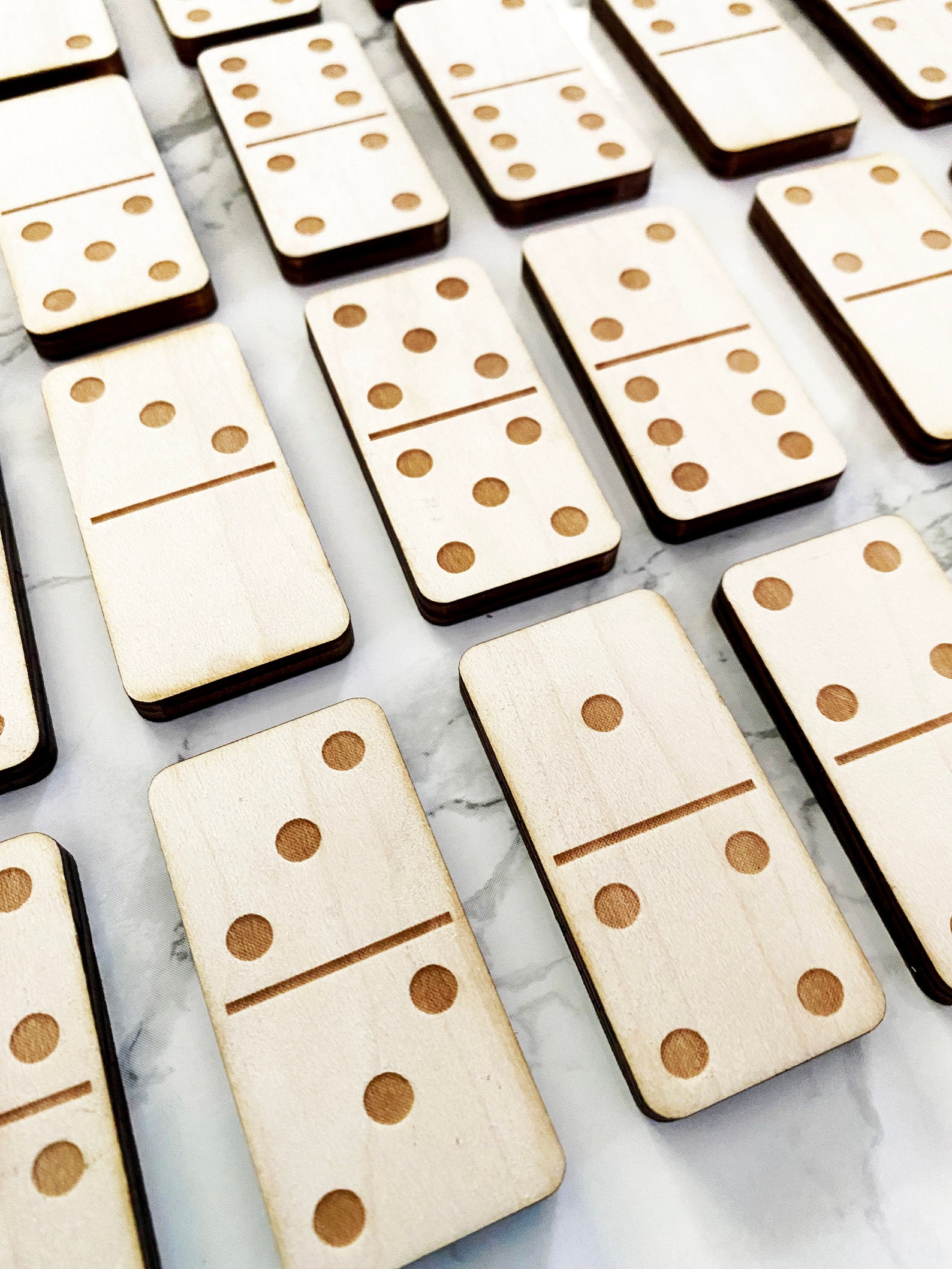 Wood Engraved Dominoes Set 1"x2" Inch Set of 28, Unfinished Wood ...