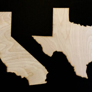 Wood State Cut Out, United States Wood Cut Outs, Unites States Laser ...