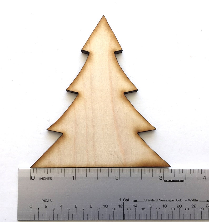 Wood Christmas Tree Ornaments Set of 10 Christmas Trees Wood Forest ...