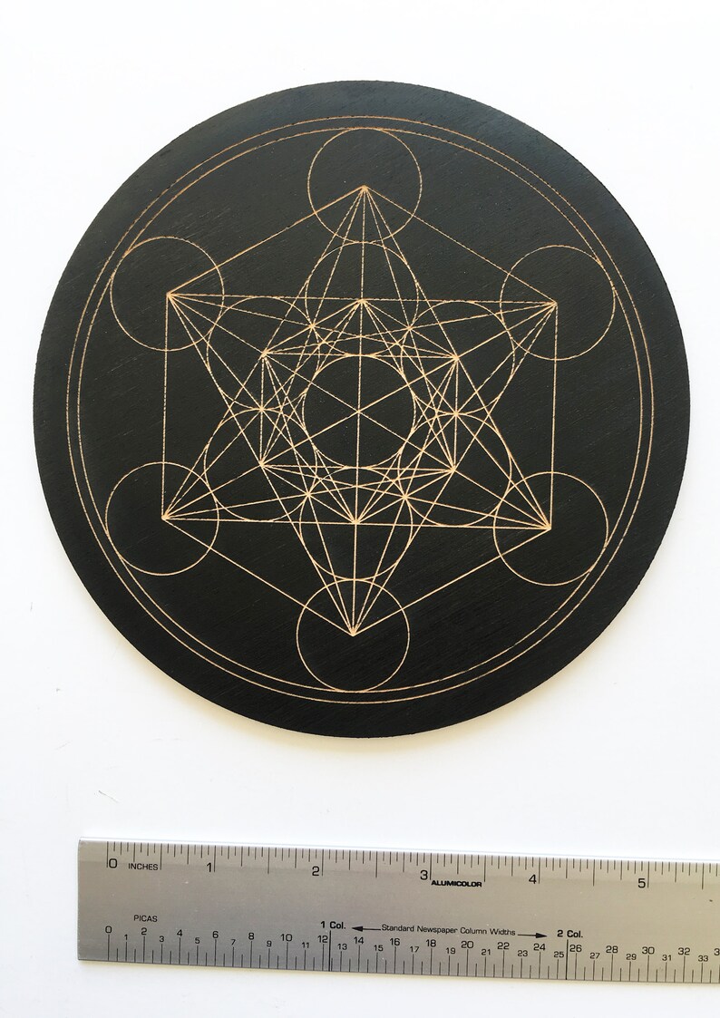 Metatron's Cube Crystal Meditation Grid Stained Black - Etsy