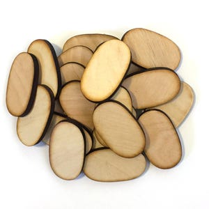 Unfinished Craft Oval, Wood Circle Discs 2"x1" Set of 50 Laser Cut Wood ...