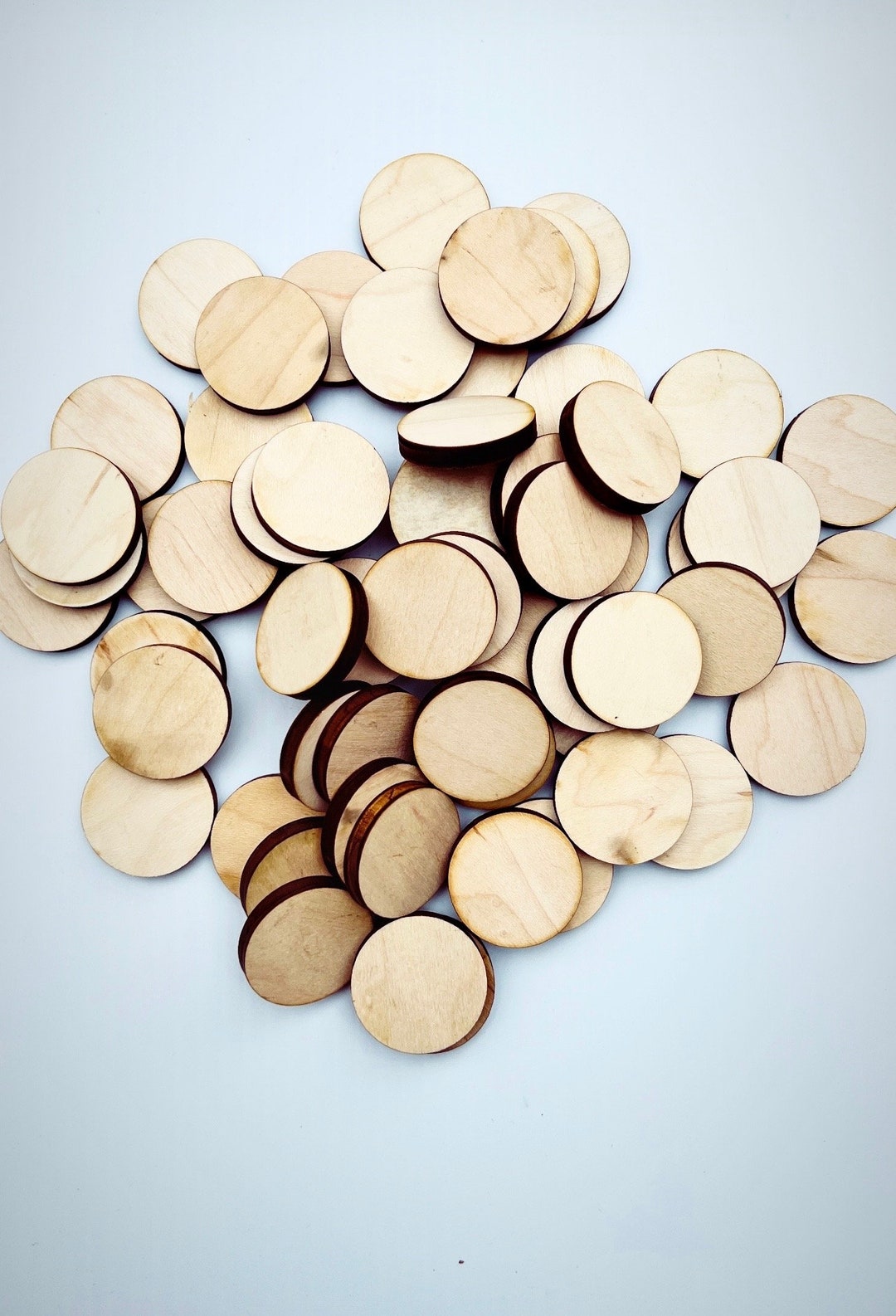 Unfinished Wooden Discs 1 1/4" Set of 25 DIY Wood Disc Wood Ornament ...