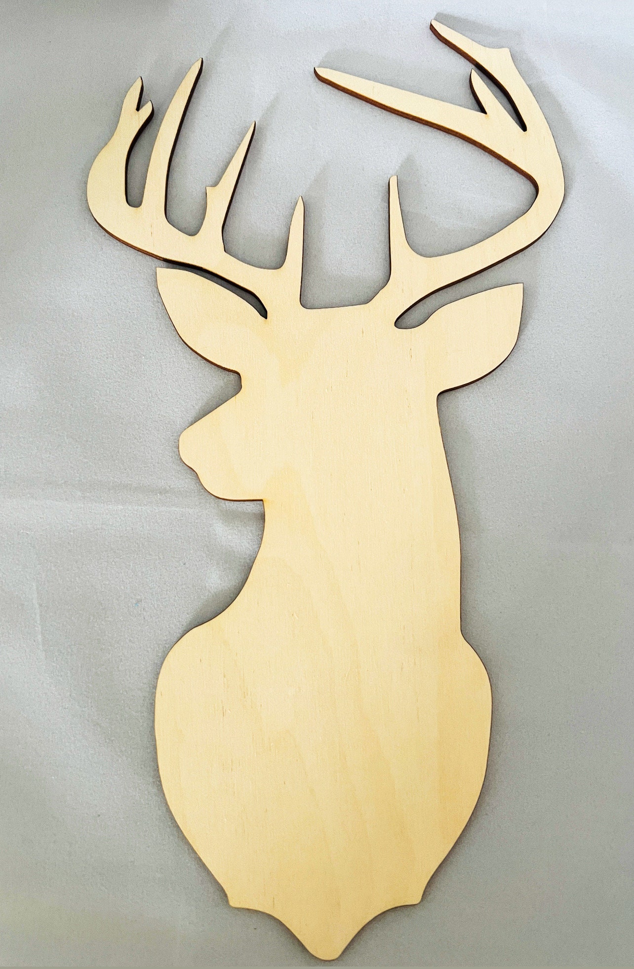 Unfinished Buck Wood Cutout, Deer Head Cutout, Stag, Deer Head, Male ...