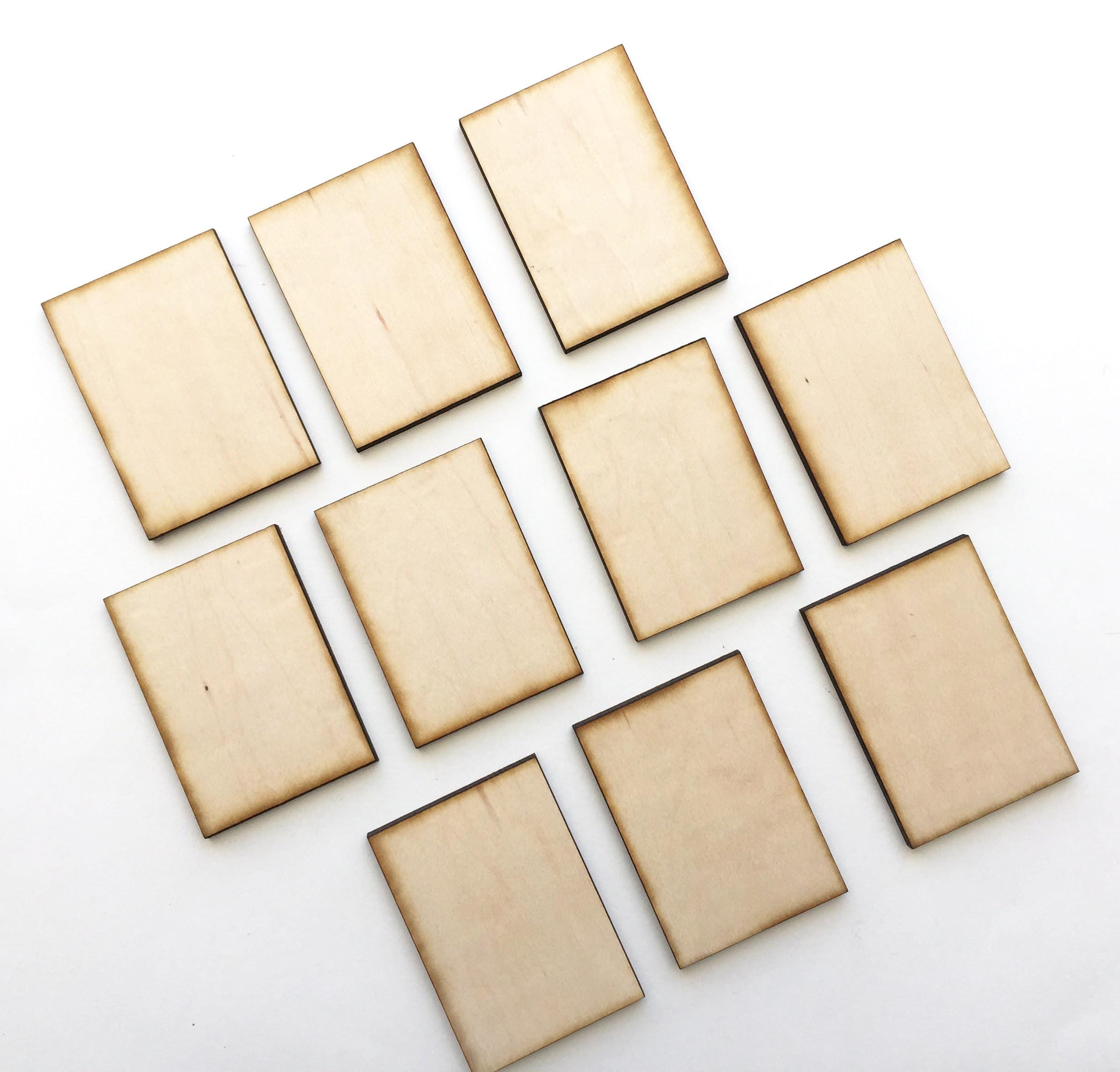 Unfinished Wood Rectangles 2.5"x 3.5" Inch Set of 10, Wood Rectangles ...