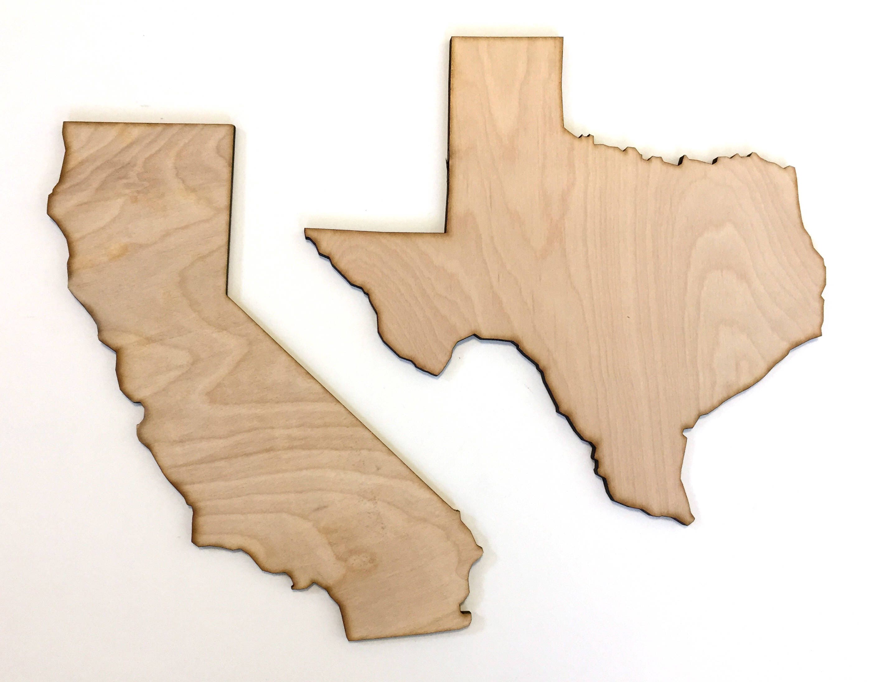Wood State Cut Out, United States Wood Cut Outs, Unites States Laser ...