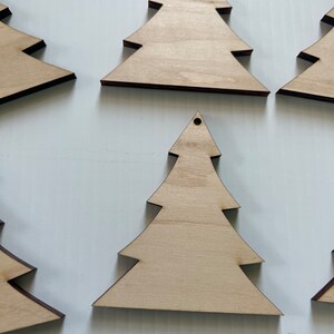 Unfinished Wood Pine Tree Ornaments: Laser Cut Christmas Tree Blanks ...