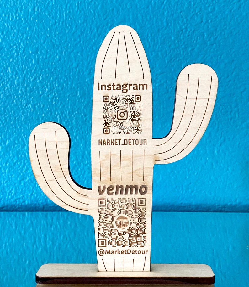 Scannable QR Code Cactus Sign QR Code Website Link Business - Etsy