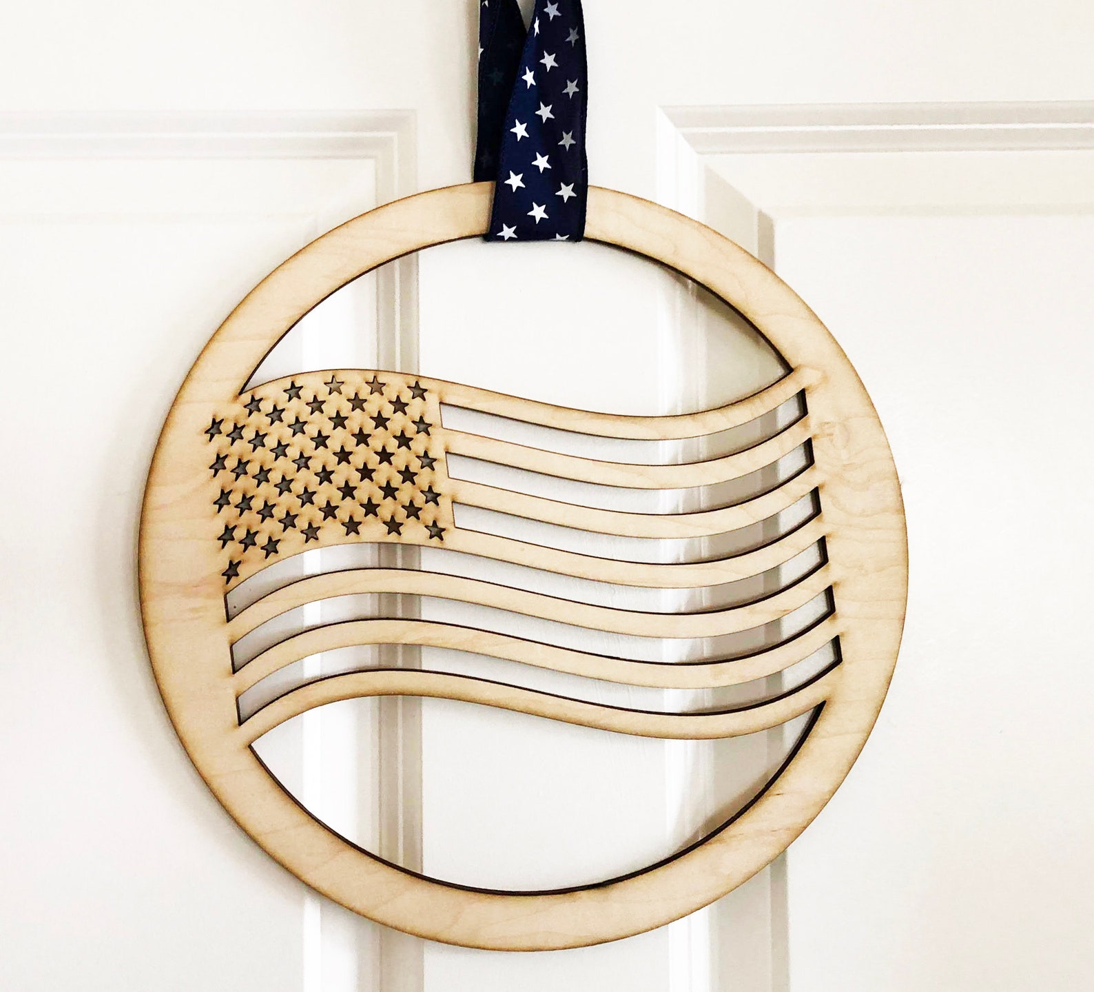 American Flag Circle Door Sign U.S.A Front Door Sign United - Etsy