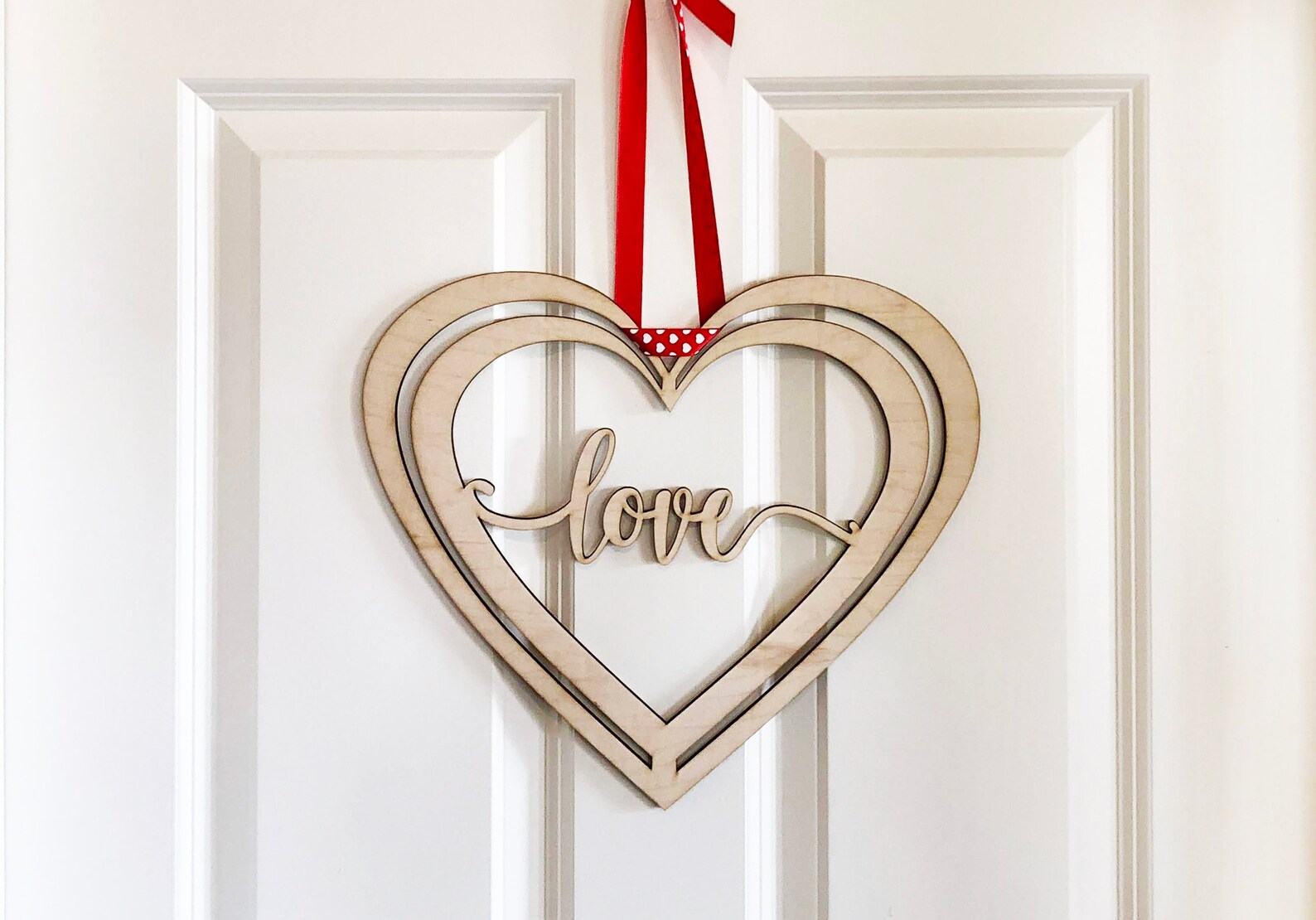 Valentine's Love Wood Heart Door Sign Front Entry Laser - Etsy