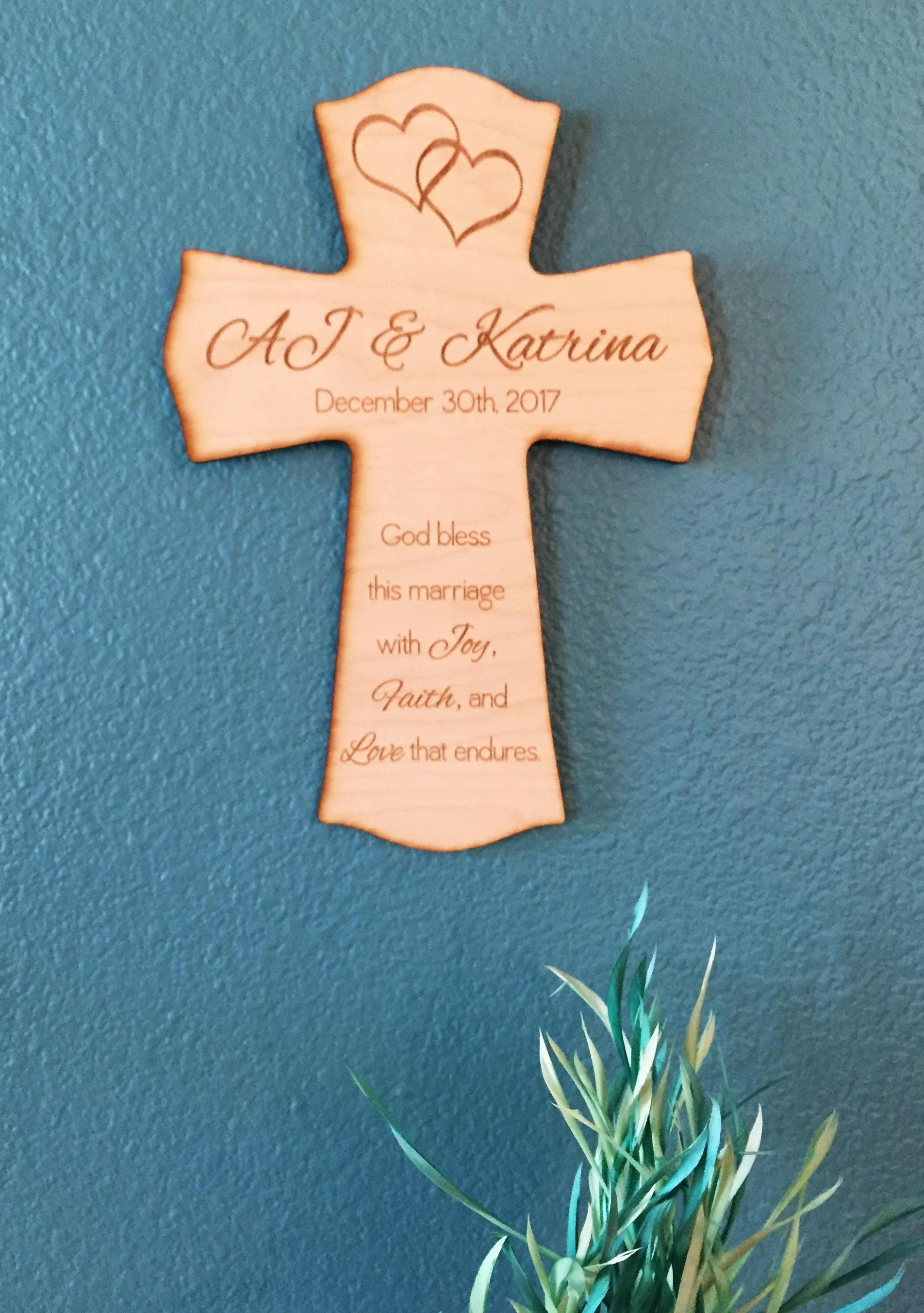 Personalized Wedding Cross Religious Cross Newlywed Gift | Etsy