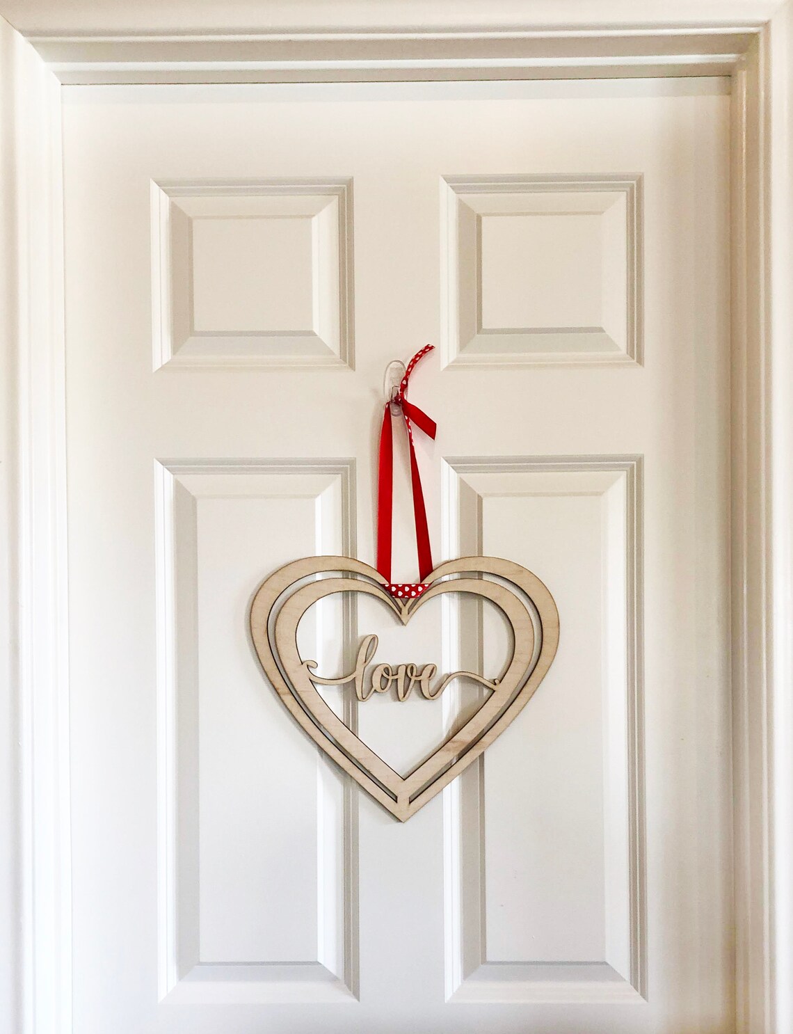 Valentine's Love Wood Heart Door Sign Front Entry Laser - Etsy