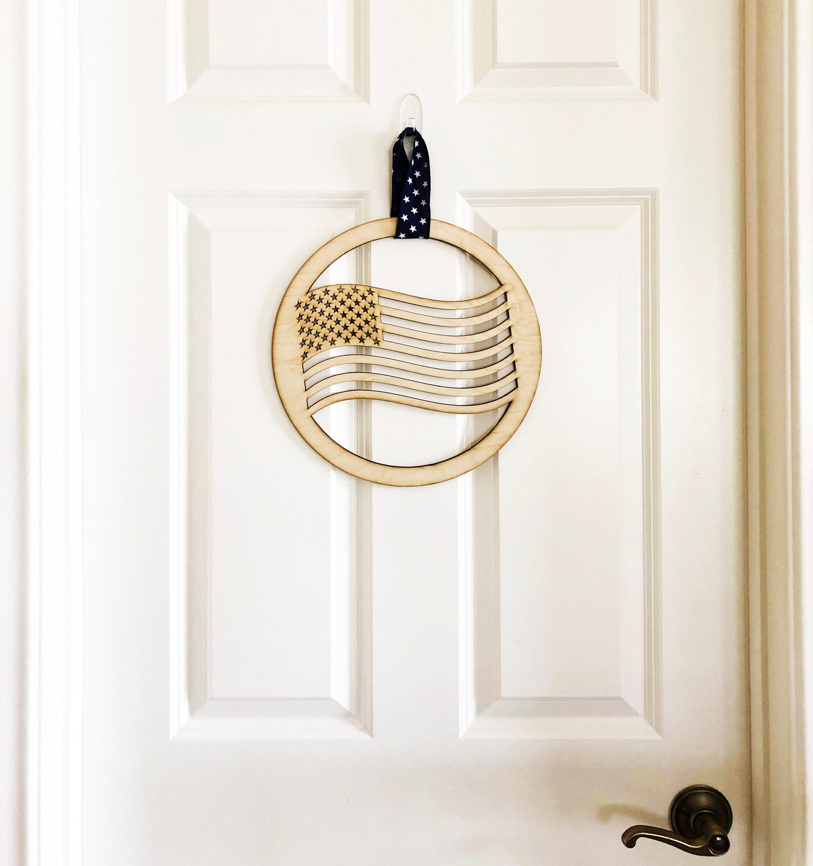 American Flag Circle Door Sign U.S.A Front Door Sign United - Etsy