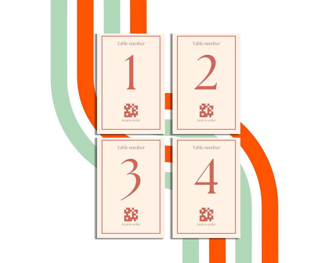 Modern Retro Table Number Template: Editable DIY Design (digital ...