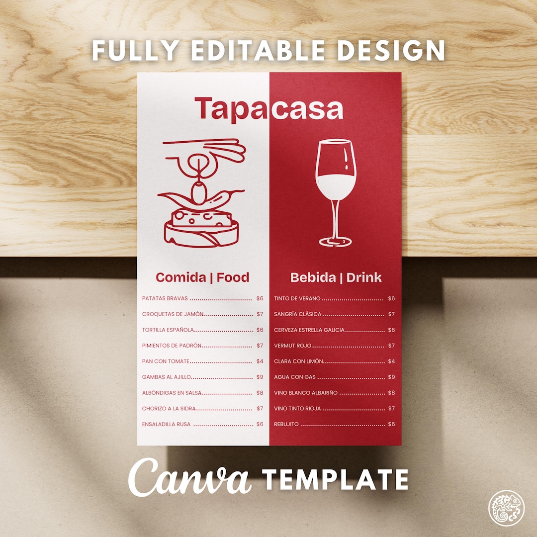Editable Cocktail Bar Menu Template: Modern Retro Design (canva, A4 & US Letter 8.5 X 11 Digital ...