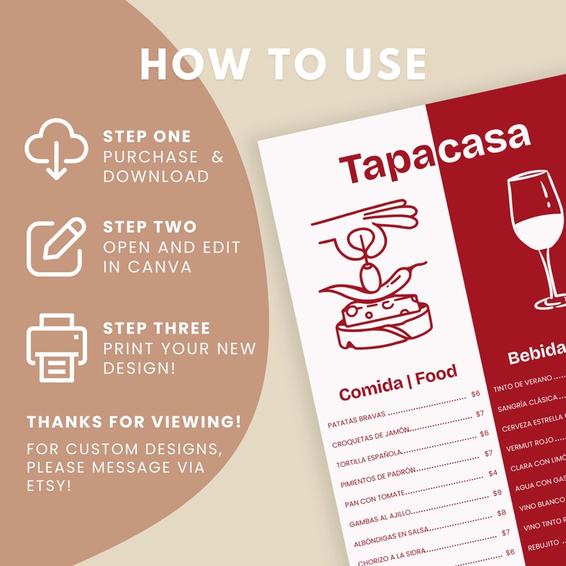 Editable Cocktail Bar Menu Template: Modern Retro Design (canva, A4 & US Letter 8.5 X 11 Digital ...