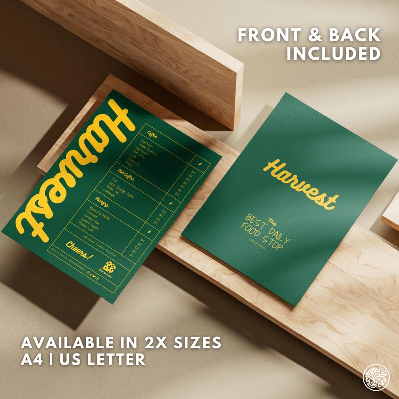 Editable Cafe Menu Template: Minimalist Retro Menu Board (canva, A4 ...