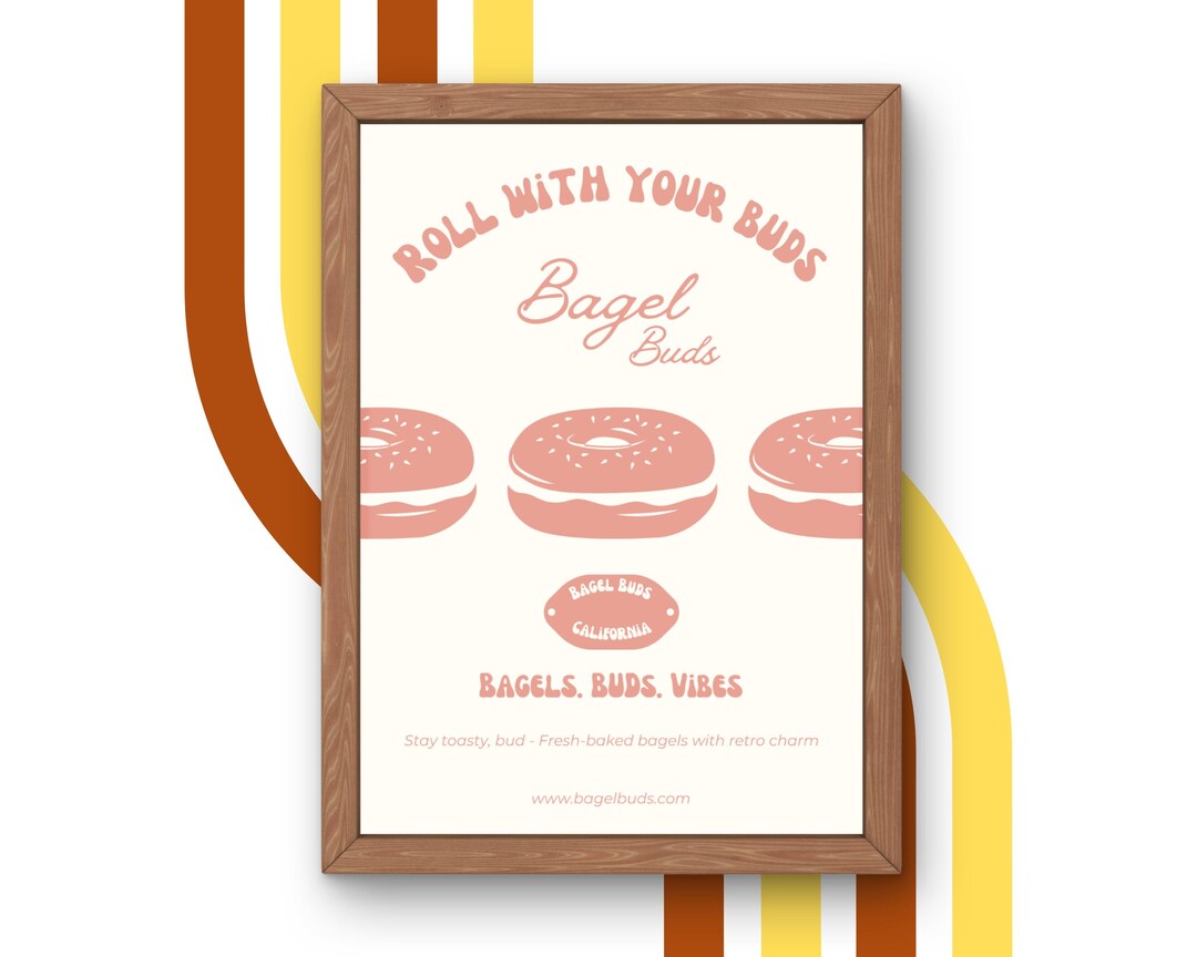 Editable Poster Template: Bagel Shop Wall Art (digital Download, Canva ...