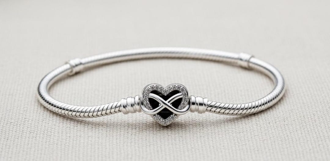 Pandora Bracelet Heart Infinity Clasp | Silver Snake Chain Bracelet ...