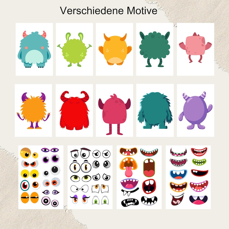 Monster Craft Template – Digital PDF With Blank Faces, Eyes & Mouths ...