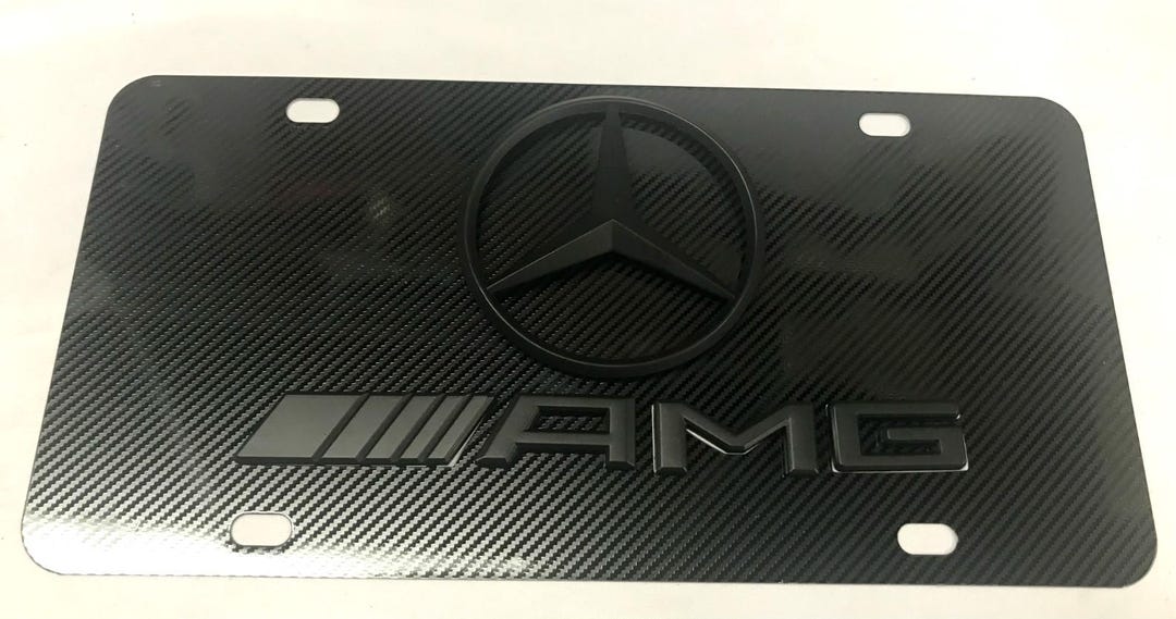 3D Black AMG License Plate Tag for Mercedes Benz Stainless Steel - Etsy