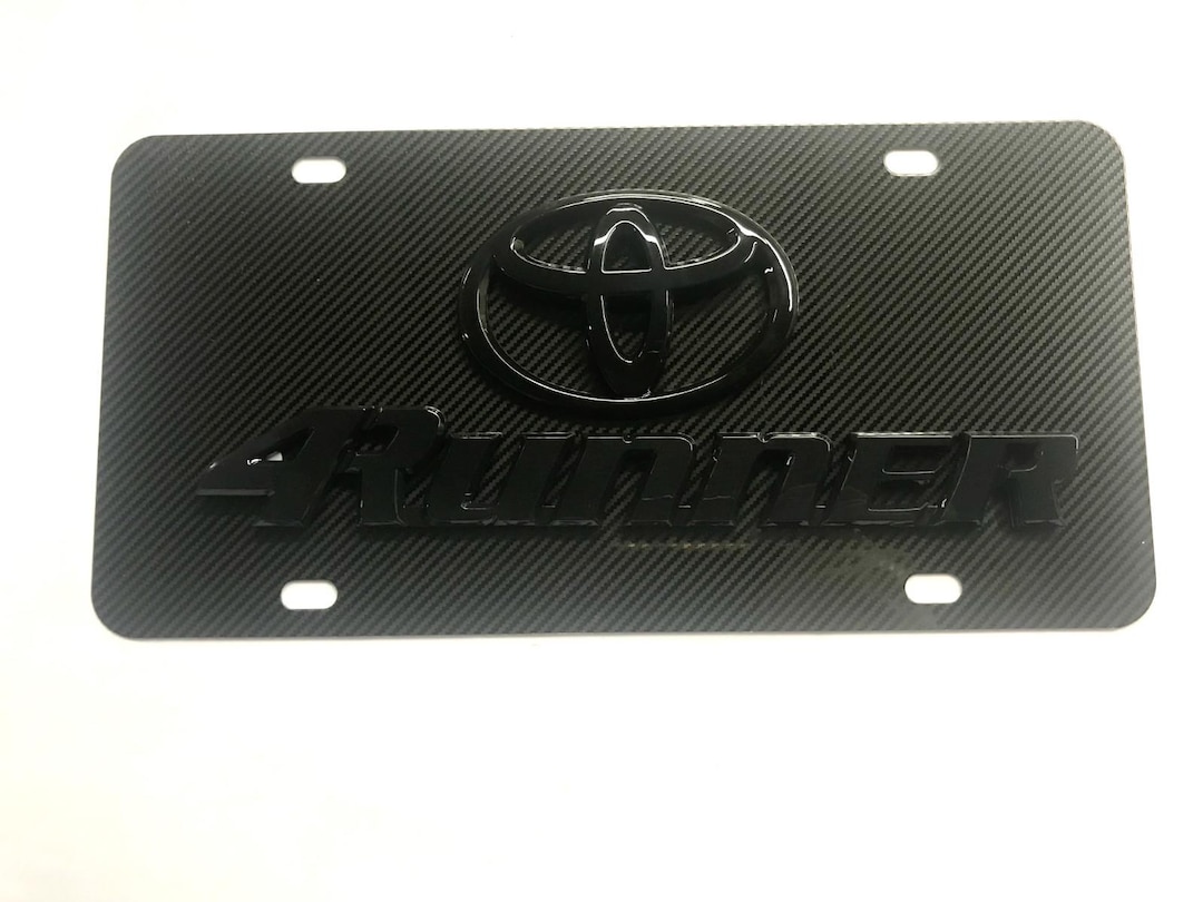 3D Black 4 Runner Pre Runner License Plate Tag for Toyota Stainless ...