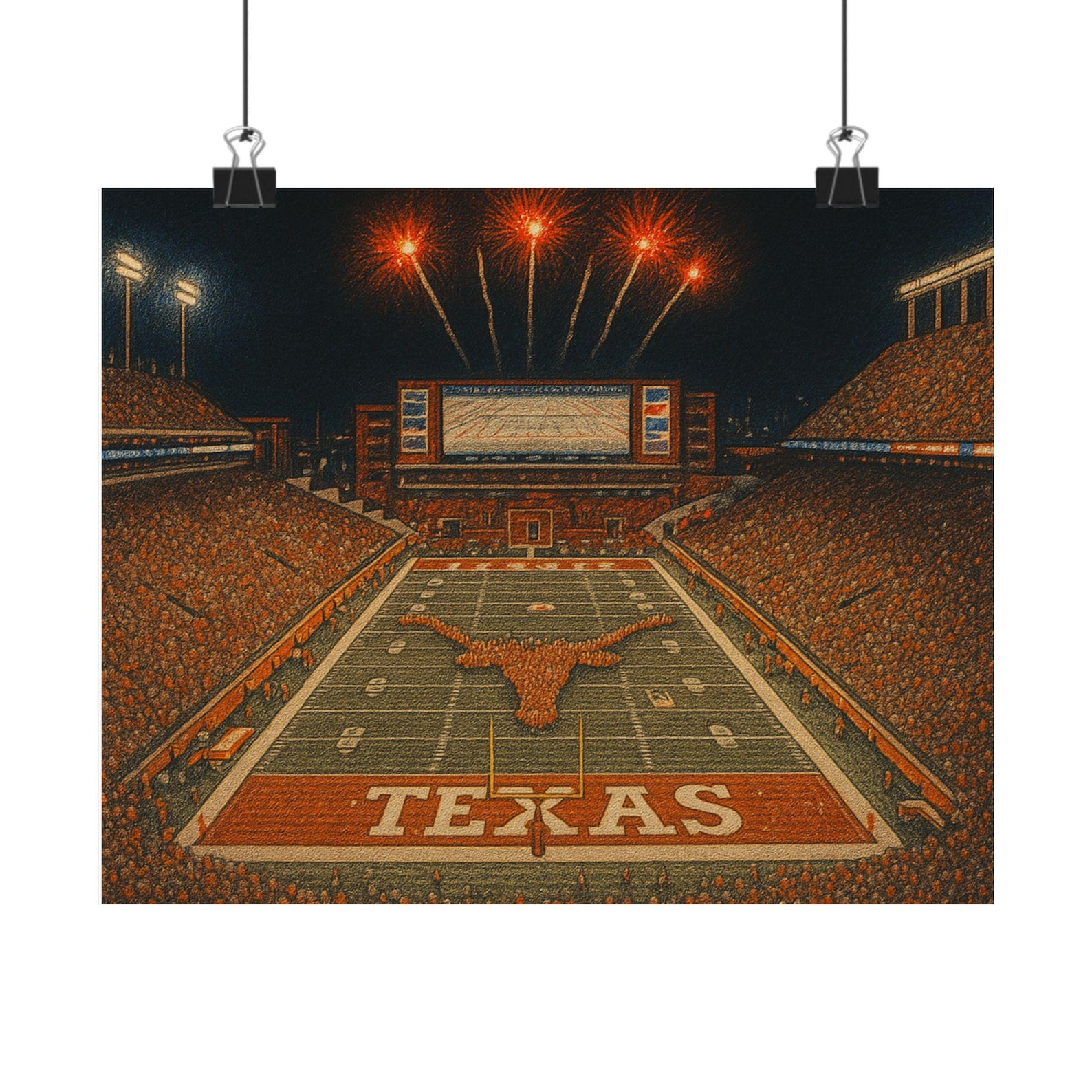 Texas University Poster, Longhorn Fan Gift, College Dorm Wall Art ...