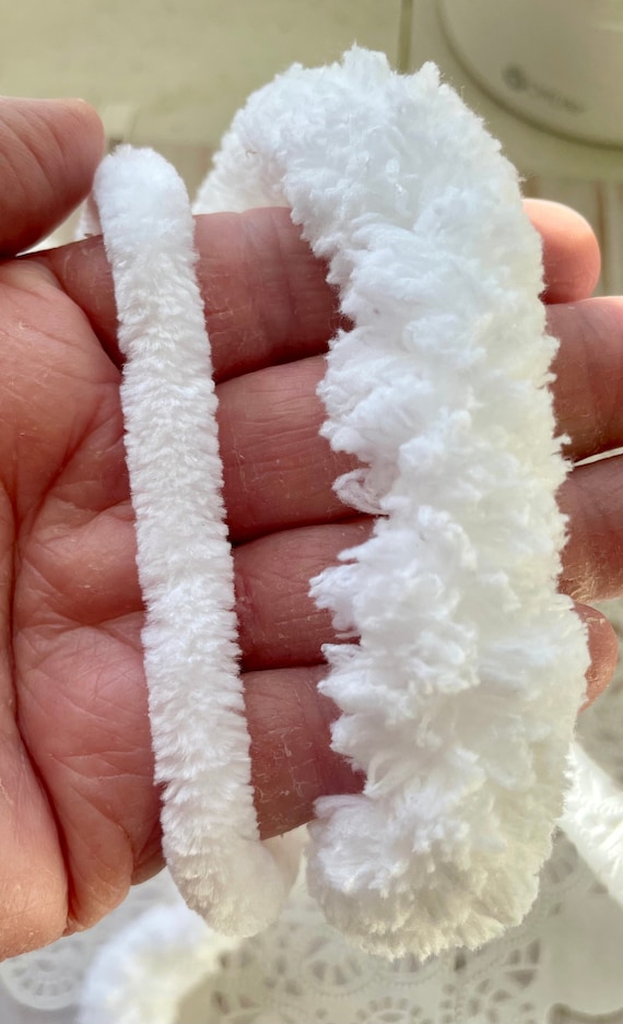 WHITE Furry Fuzzy Trim Garland Ribbon Little Miniature Small | Etsy