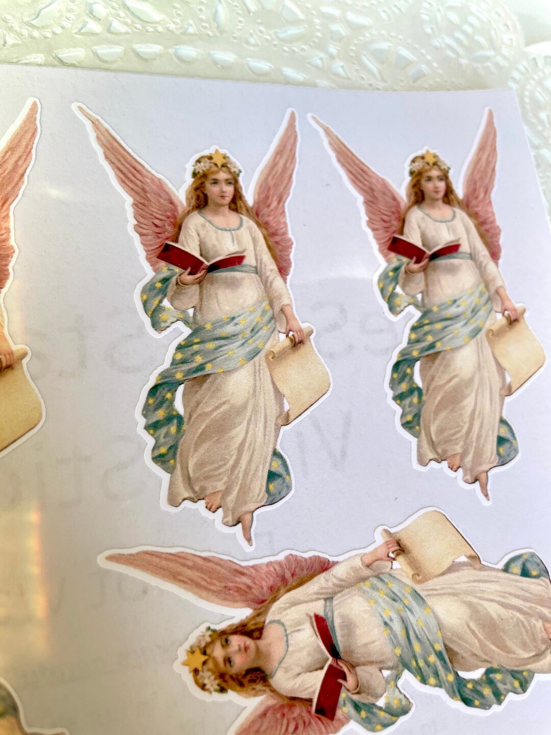 Vintage Angel Sticker Sheet Christmas Stickers Envelope Stickers ...