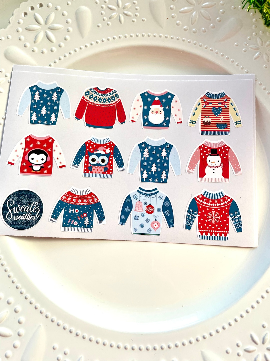 Cute Christmas Sweater Stickers Ugly Christmas Sweater Stickers Scandi ...