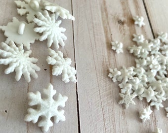 Button Snowman and Flakes Polymer Clay Buttons 6 - Etsy